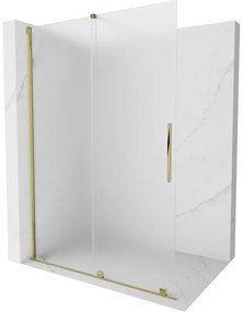 Mexen Velar posuvná sprchová stěna Walk-in 130 x 200 cm, matná 8 mm, zlatá - 871-130-000-33-50
