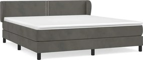 Box spring postel s matrací tmavě šedá 180x200 cm samet 3127446