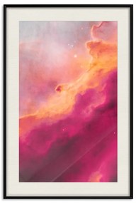 Plakát Růžová Mlha - abstraktní krajina nebe s pozadím pestrobarevných mraků