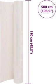 Oboustranný zahradní plot 110 x 500 cm bílý 317161
