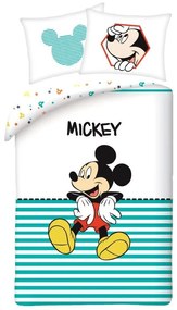 HALANTEX Povlečení Mickey stripe Bavlna, 140/200, 70/90 cm