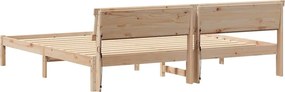 Rám postele s čelo Hnědá 200 x 200 cm Masivní borovicové dřevo 3385745