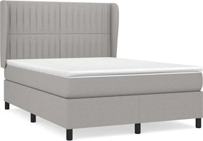 Box spring postel s matrací světle šedá 140 x 190 cm textil 3128117