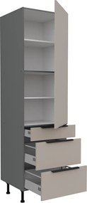 ARIA ta | vysoká skříňka 60 DKS-215 3S1F potravinová | UNI DVÍŘKA | 60 cm | PREMIUM BOX | antracit/béžová
