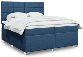 Box spring postel s matrací modrá 200x200 cm textil 3290601