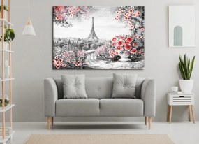 Malvis ® Obraz reprodukce Paříž s růžemi Velikost: 120x80 cm