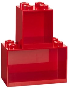 OnaDnes -20% Lego® Set dvou červených nástěnných polic LEGO® Brick
