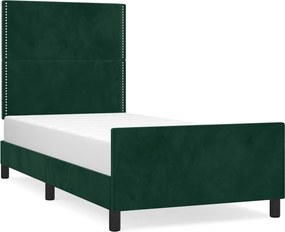 Rám postele bez matrace tmavě zelená 100 x 200 cm samet 3125681