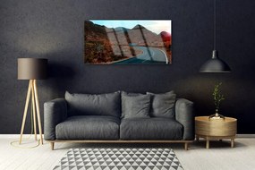 Obraz na skle Cesta Hory Poušť 125x50 cm