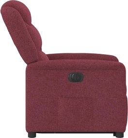 Elektrické zvedací polohovací křeslo vínové textil 3303217