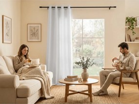 Závěs OXFORD LIGHT 140x250 cm, bílý Zavěšení: Řasící páska