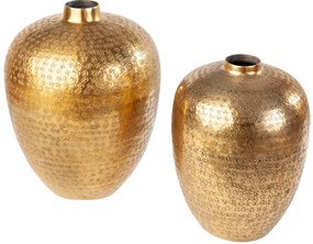 OnaDnes -20% Moebel Living Sada dvou zlatých kovových váz Marisol 27/33 cm