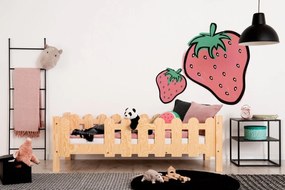 Domečková patrová dětská postel z masivního dřeva 90x200 cm v přírodní barvě Mila DMP Rozměr: 80x140 cm, Vstup do postýlky: Levá
