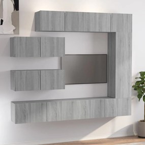 7dílný set TV skříněk šedý sonoma kompozitní dřevo 3114564