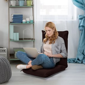 Costway Floor sofa podlahové křeslo s 6-úrovňovým nastavitelným opěradlem