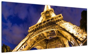 Noční Eiffelova věž - obraz (100x40cm)