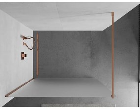 Mexen Kioto, sprchová zástěna Walk-In 140 x 200 cm, 8mm sklo námraza, měděný matný profil, 800-140-101-65-30