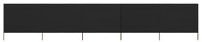 5dílná zástěna proti větru textil 600 x 120 cm černá - Default Title