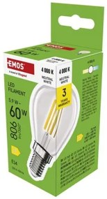 Emos lighting LED žárovka Filament Mini Globe / E14 / 5,9 W (60 W) / 806 lm / neutrální bílá 1525731450