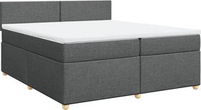 Box spring postel s matrací tmavě šedá 200x200 cm textil 3289081