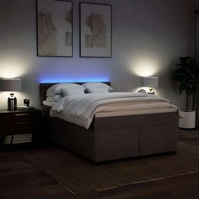 Box spring postel s matrací tmavě hnědá 140x190 cm textil 3288193