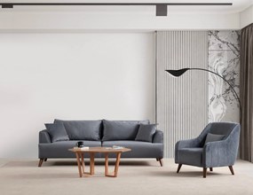 Atelier del Sofa 3-místná pohovka Buhara 3 Seater - Dark Grey, Tmavá Šedá