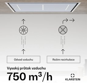 Klarstein Digestoř LuxeAir, 90 cm, WLAN + Bluetooth, LED, 750 m³/h, odtah/recirkulace, EEC: A