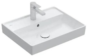 Villeroy & Boch Collaro - Umyvadlo 550x440 mm, s přepadem, otvor pro baterii, CeramicPlus, alpská bílá 4A3355R1