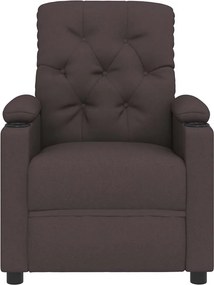 Elektrické polohovací křeslo tmavě hnědé textil 3098844