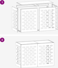 vidaXL Ochrana klimatizace Černá 90 x 40 x 60 cm Ocel [865890]