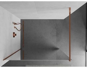 Mexen Kioto sprchová zástěna 100x200 cm 8 mm, profil růžové zlato, sklo efekt zrcadla, 800-100-101-60-50