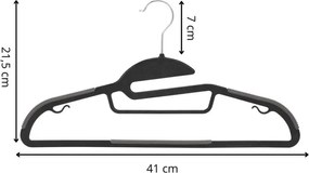 Plastová ramínka na oblečení 41 cm sada 20ks SPRINGOS HG0080 černá