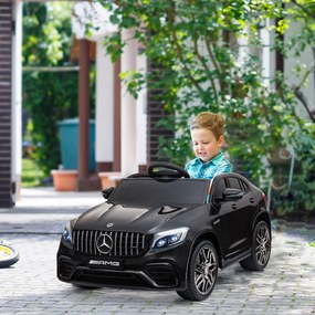 HOMCOM dětské autíčko Mercedes-Benz AMG GLA45 licencované elektrické autíčko s dálkovým ovládáním MP3 bezpečnostní pásy pro 37-60 měsíců Černá | Aoso…