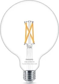 WiZ Filament G125 čirá / Chytrá LED žárovka / E27 / 2700-6500K / 7 W /