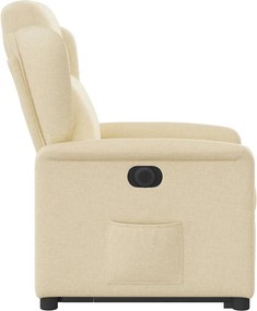Elektrické zvedací polohovací křeslo krémové textil 3303162
