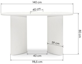Konzolový stolek Pauline 140 cm bílý