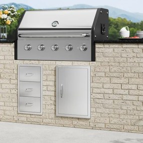 BBQ přístupová dvířka, 457 × 610 mm jednoduchá venkovní kuchyňská dvířka