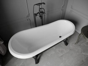 Mexen Retro, volně stojící vana 170 x 75 cm, bílá-černá, černé nohy, 53251707575-70