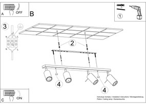 Sollux SL.0332 - Bodové svítidlo RING 4L 4xGU10/10W/230V černá
