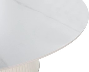 Jídelní stůl Modig 120 cm eko kůže ecru/mramor
