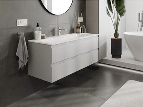 Mexen Orio, koupelnová skříňka 120 cm s umyvadlem Vela, 2 zásuvky, šedá matná/bílá matná, 91A10-12047-2-BFF62-W23M01