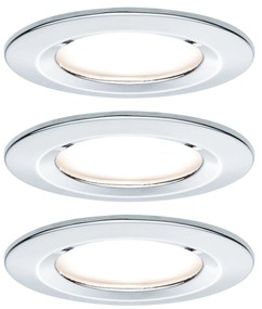 Paulmann 93463 LED Coin Nova round, set kulatých bodovek v chromové úpravě, 3x6,5W LED 2700K, prům.7,8cm, IP44