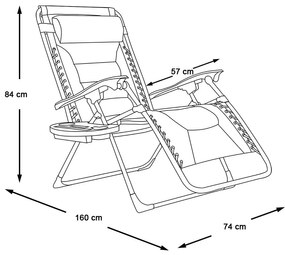 Delux nulová gravitační zahradní židle, ve více barvách - červená