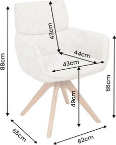 Designová otočná židle Parthenia béžová / dub