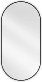Mexen Loft, oválné koupelnové zrcadlo 100 x 50 cm, barva rámu černá matná, 9851-100-050-000-70