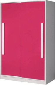 Casarredo - Komfort nábytek Dětská šatní skříň GULLIWER 12 výběr barev | barva: dom-růžová-lesk,Vyberte si barvu úchytu:: dom-uch-červená