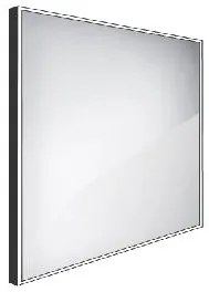 Nimco Zrcadla - Zrcadlo s LED osvětlením, 700x700 mm, hliník/černá ZPC 13077-90