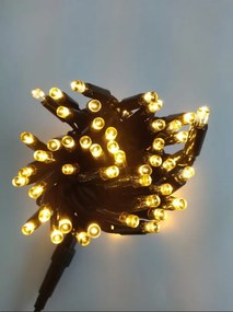 Easy Fix LED světelný řetěz, 10 m, venkovní, teple bílá, 100 LED, černý kabel, IP67, vč. zdroje
