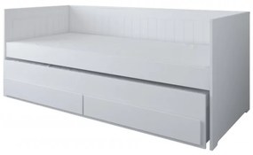 BabyBeds Praktická postel s přistýlkou a úložným prostorem HOMNES 200x90 bílá Matrace k posteli?: Ne, bez matrací Bílá