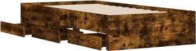 Rám postele se zásuvkami kouřový dub 75x190 cm kompozitní dřevo 3207333